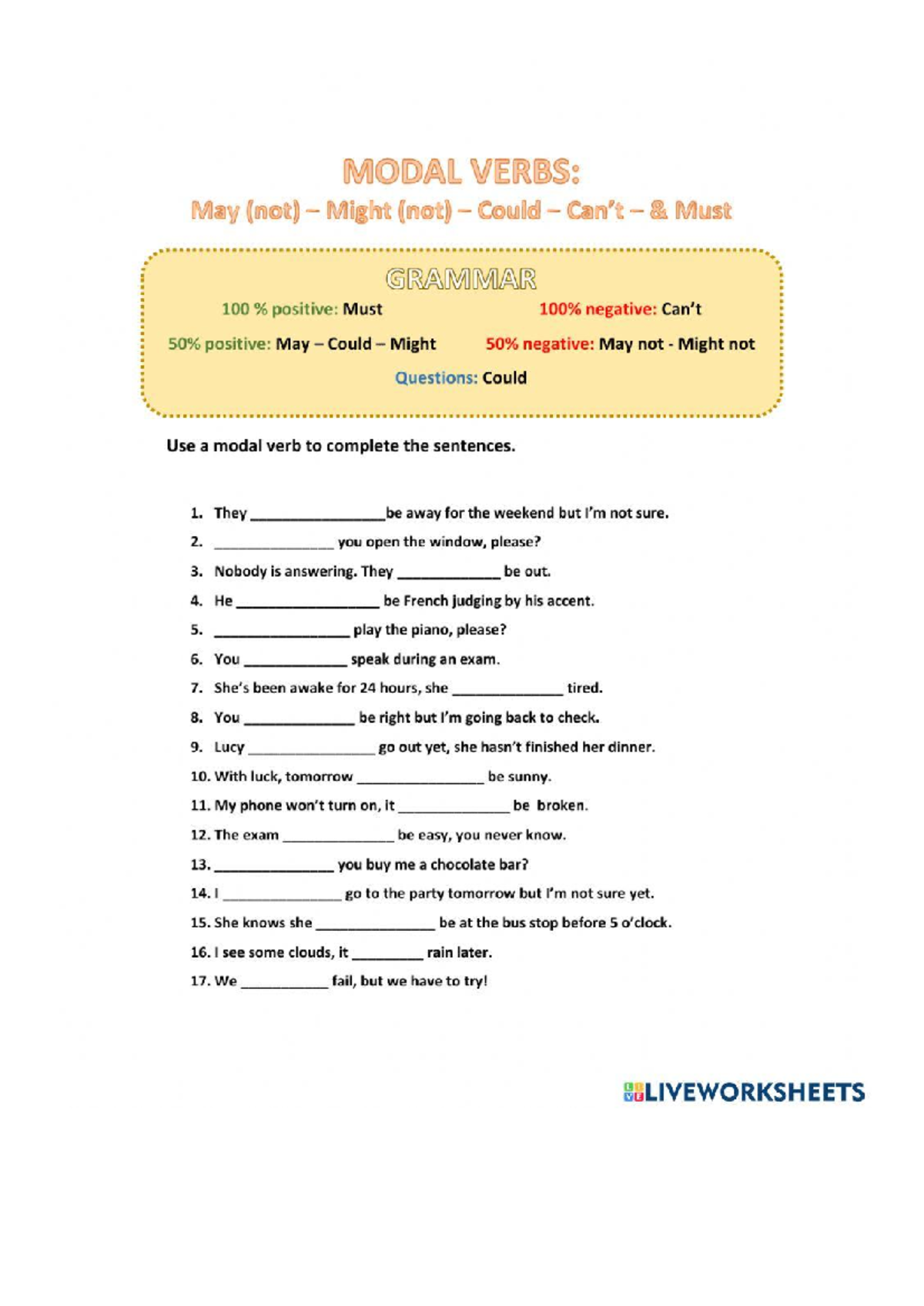 Document - 2024-10-24T163655 - MODAL VERBS: May (not) Might (not) Could ...