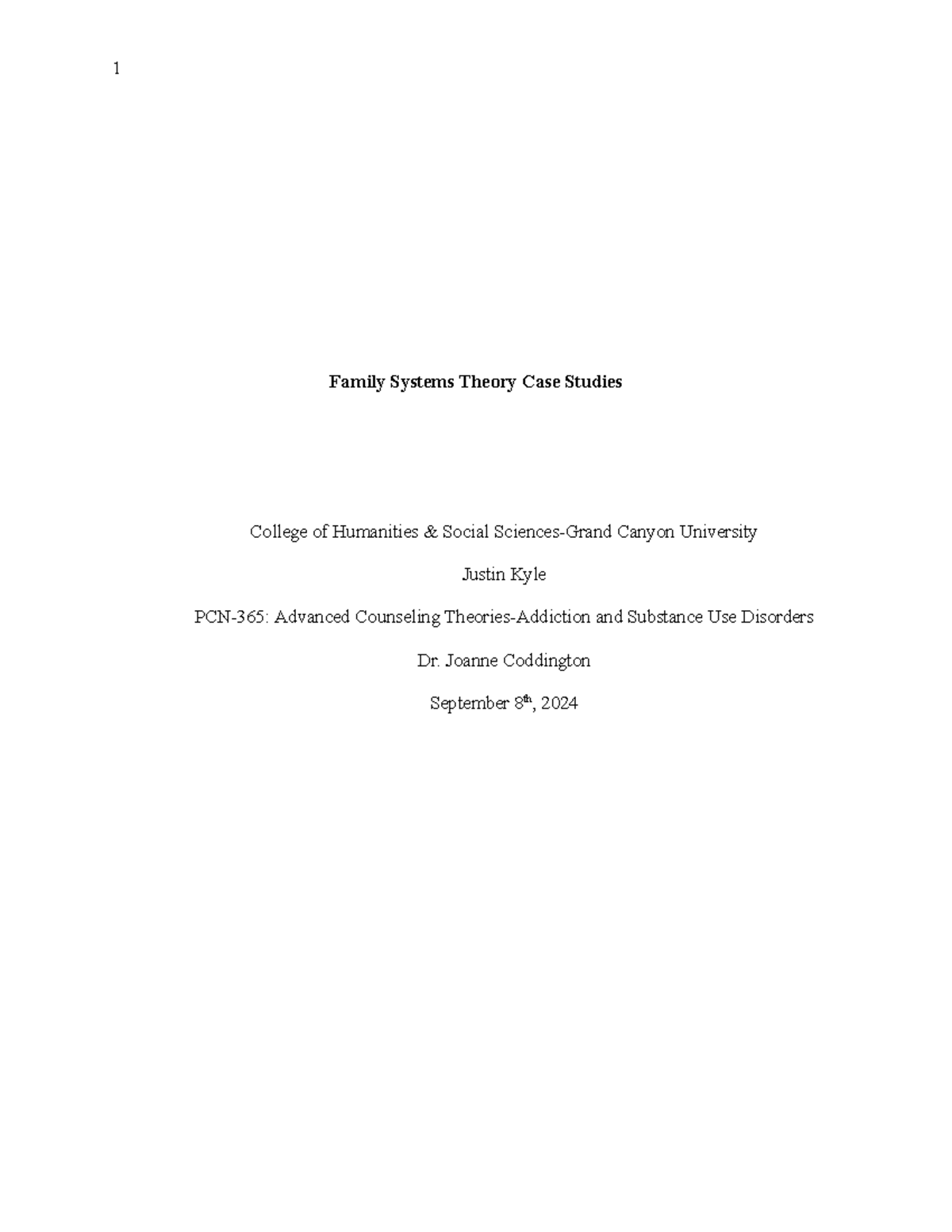 PCN-365: Family Systems Theory Case Studies and Analysis - Studocu