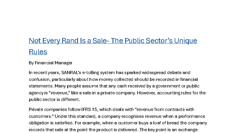 GRAP 23: Understanding Public Sector Revenue Recognition Rules - Studocu
