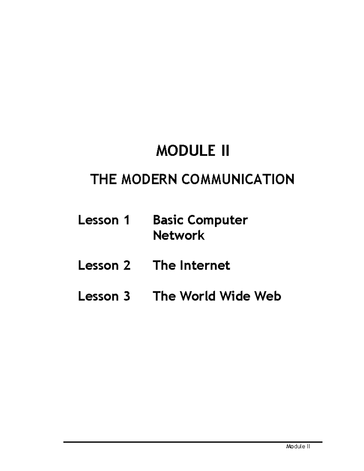 Module II: Modern Communication - Lessons on Computer Networks & the ...