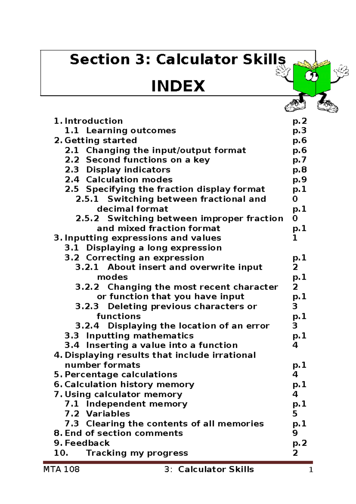 MTA 108: Section 3 - Calculator Skills Guide and Exercises - Studocu