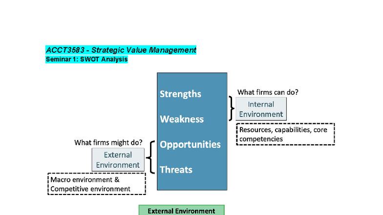 ACCT3583 Strategic Value Management: SWOT & Strategy Development Guide ...