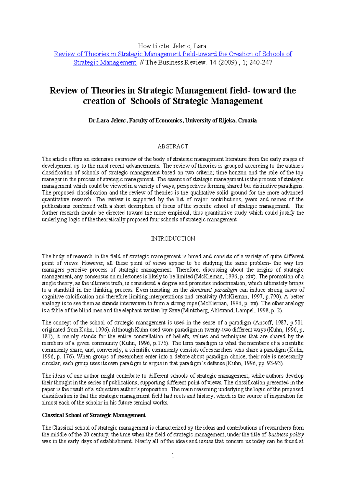 2161-1615958360702-01- Overview of Strategic Management Theories - Studocu