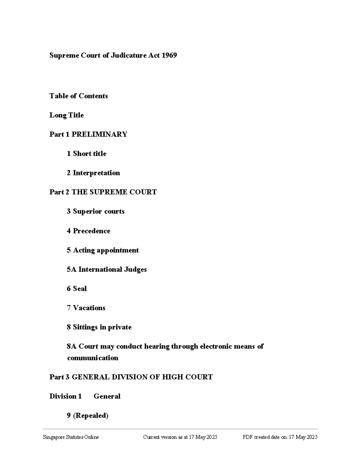 Supreme Court of Judicature Act 1969: Comprehensive Overview and ...