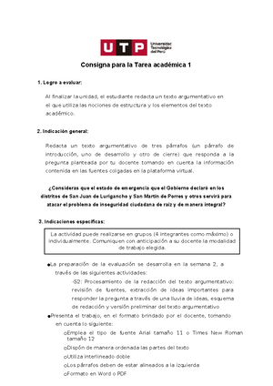 Comprensión y Redacción de Textos I - UTP - Studocu