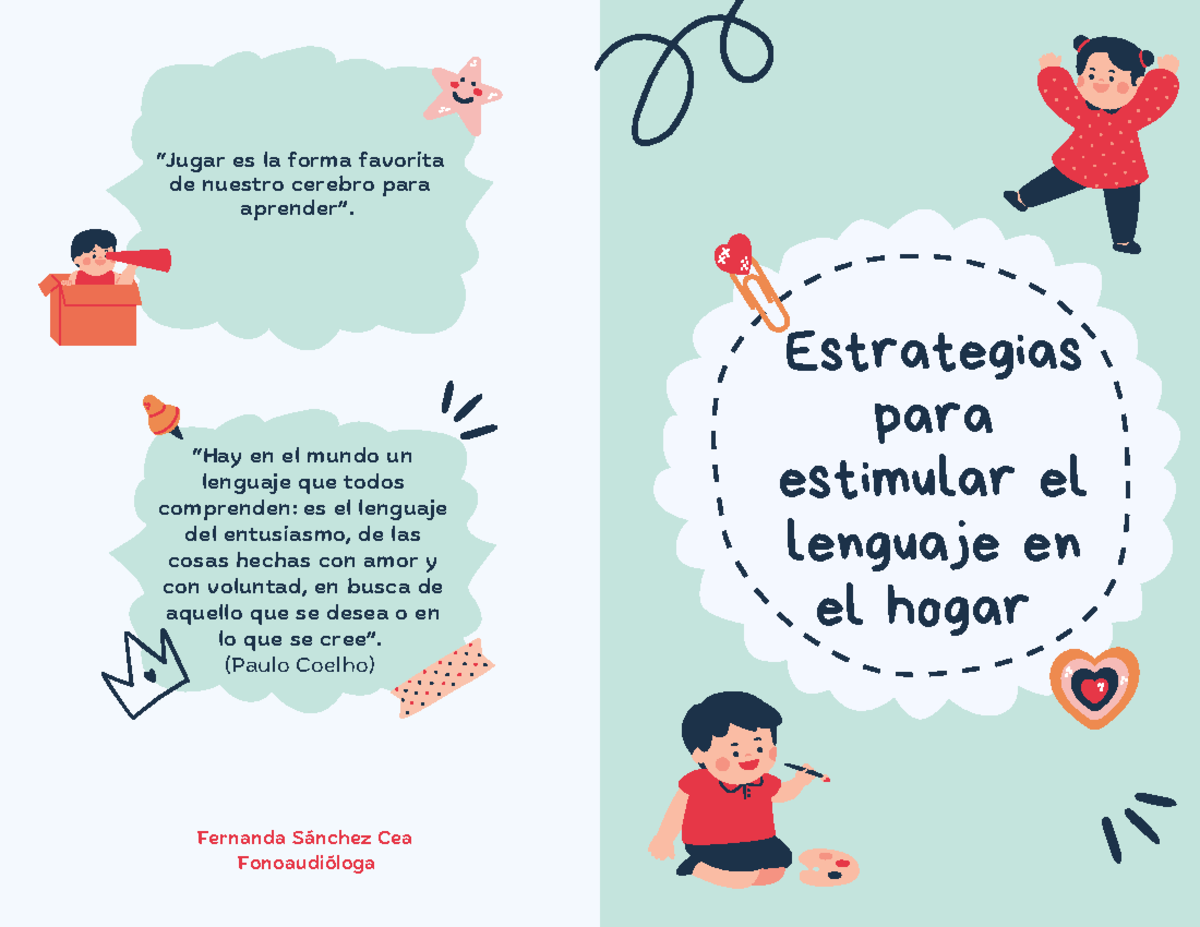 Estrategias para Estimular el Lenguaje en el Hogar - Folleto Diptico ...