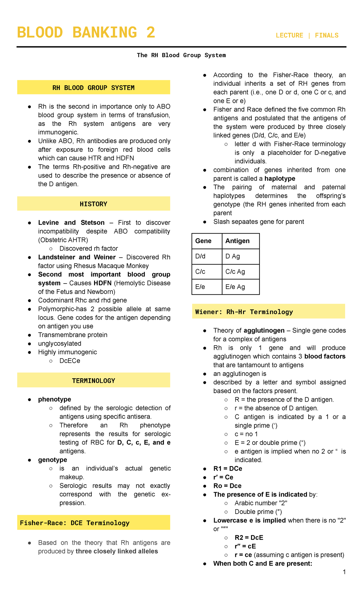 RH 2 LECTURE FINAL NOTES: Understanding the Rh Blood Group System - Studocu