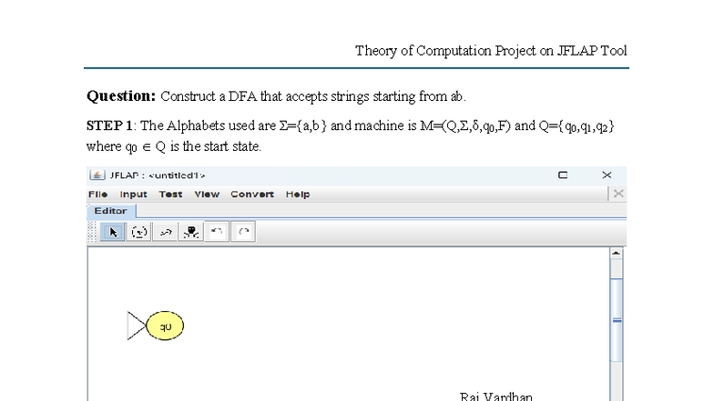 Theory of Computation Project: DFA & NFA Construction Using JFLAP ...