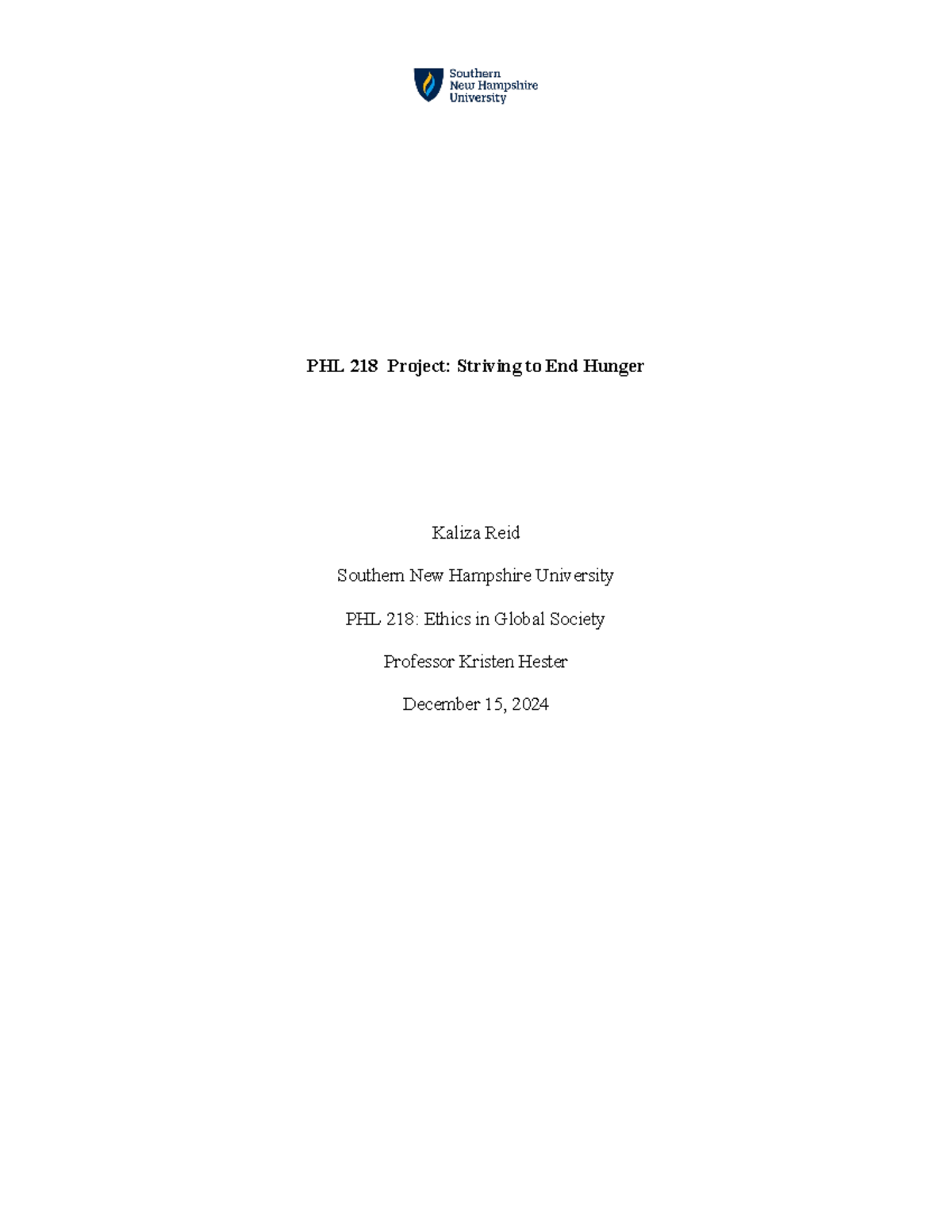 PHL 218 Project: Exploring Ethical Frameworks to End Hunger - Studocu