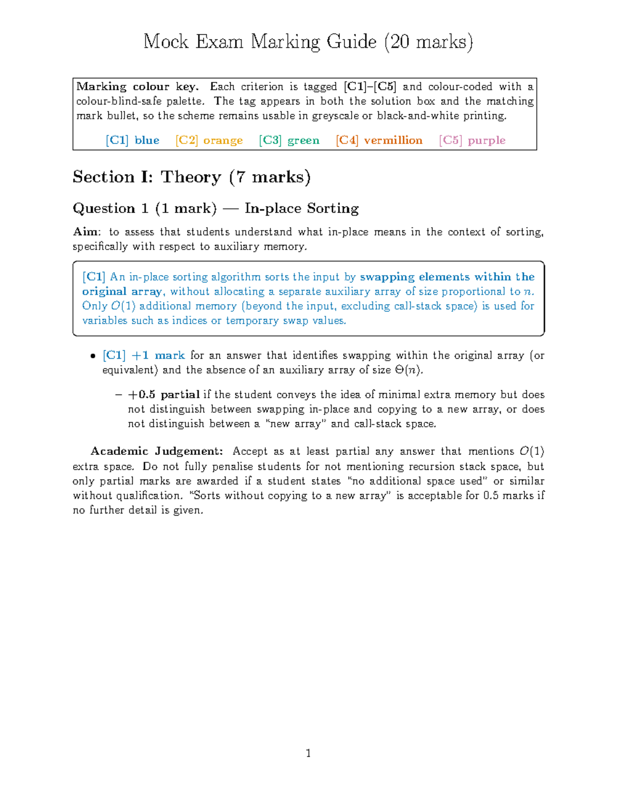 Matrix Mock Exam Marking Guide (20 Marks) - Studocu