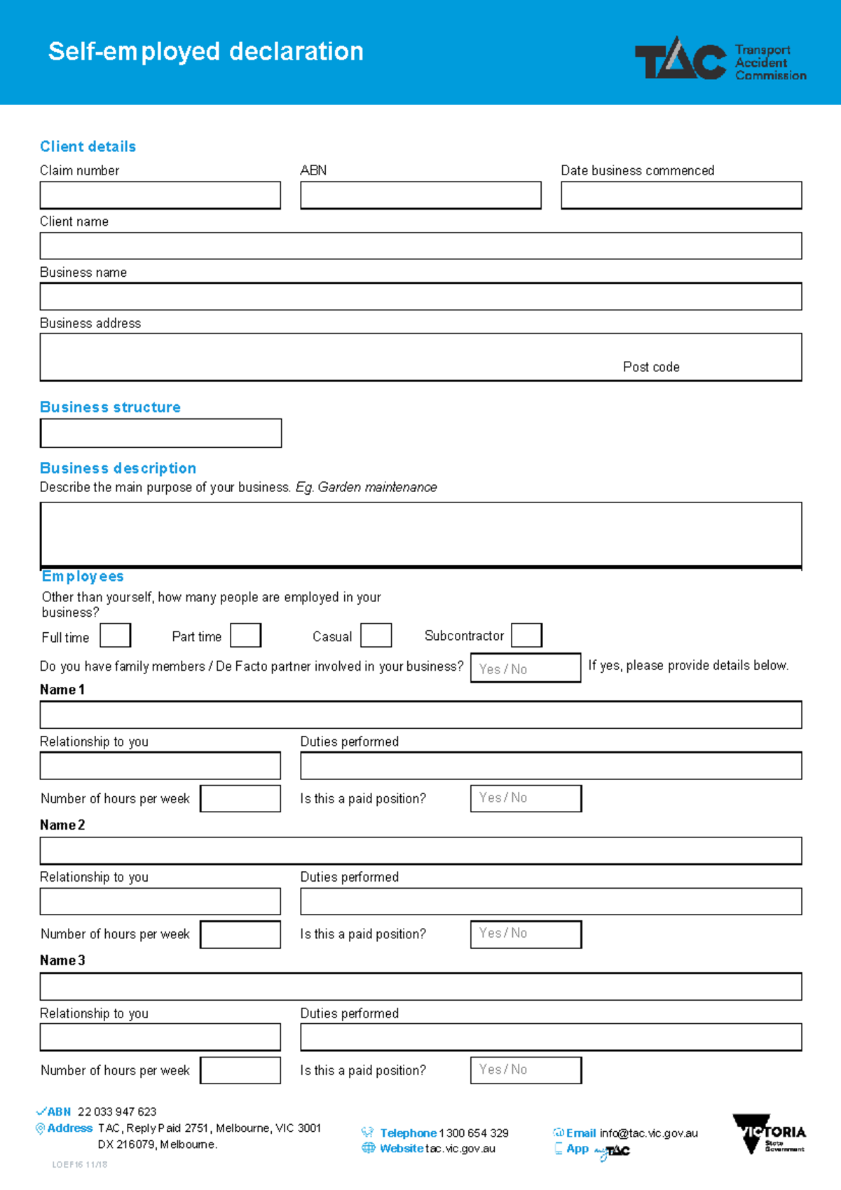 Self Employed Declaration Form - Client Details & Claim Info - Studocu