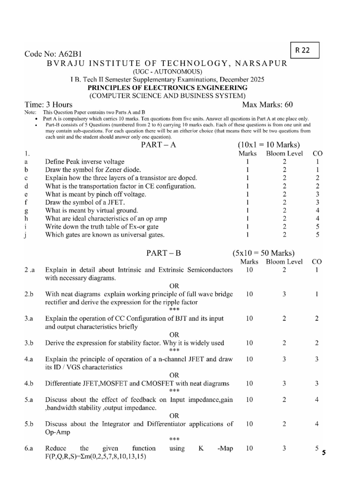 1st Year PEEE - Short Answer Questions on Diodes & Transistors - Studocu