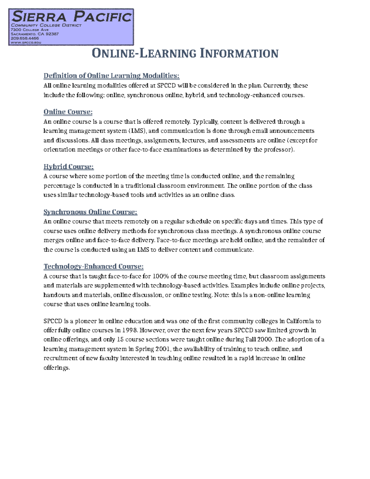 Logan - ssasda - ONLINE-LEARNING INFORMATION Definition of Online ...