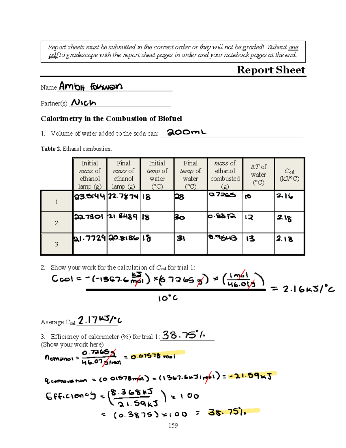 Lab 7 - lab 7 report - Report Sheet Name__________________________________ Partner(s) - Studocu