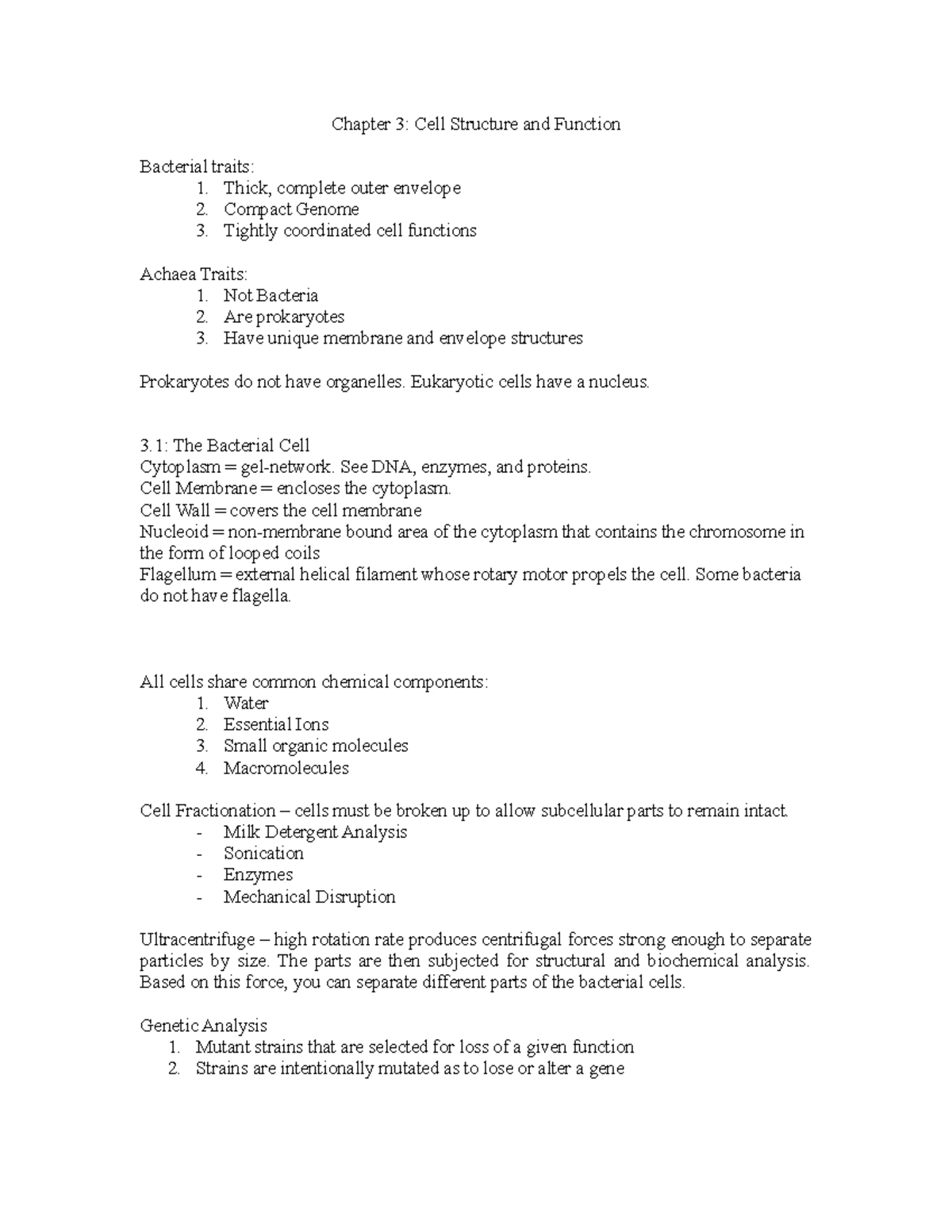 Chapter 3 Notes - Cell Structure and Function - Chapter 3: Cell ...