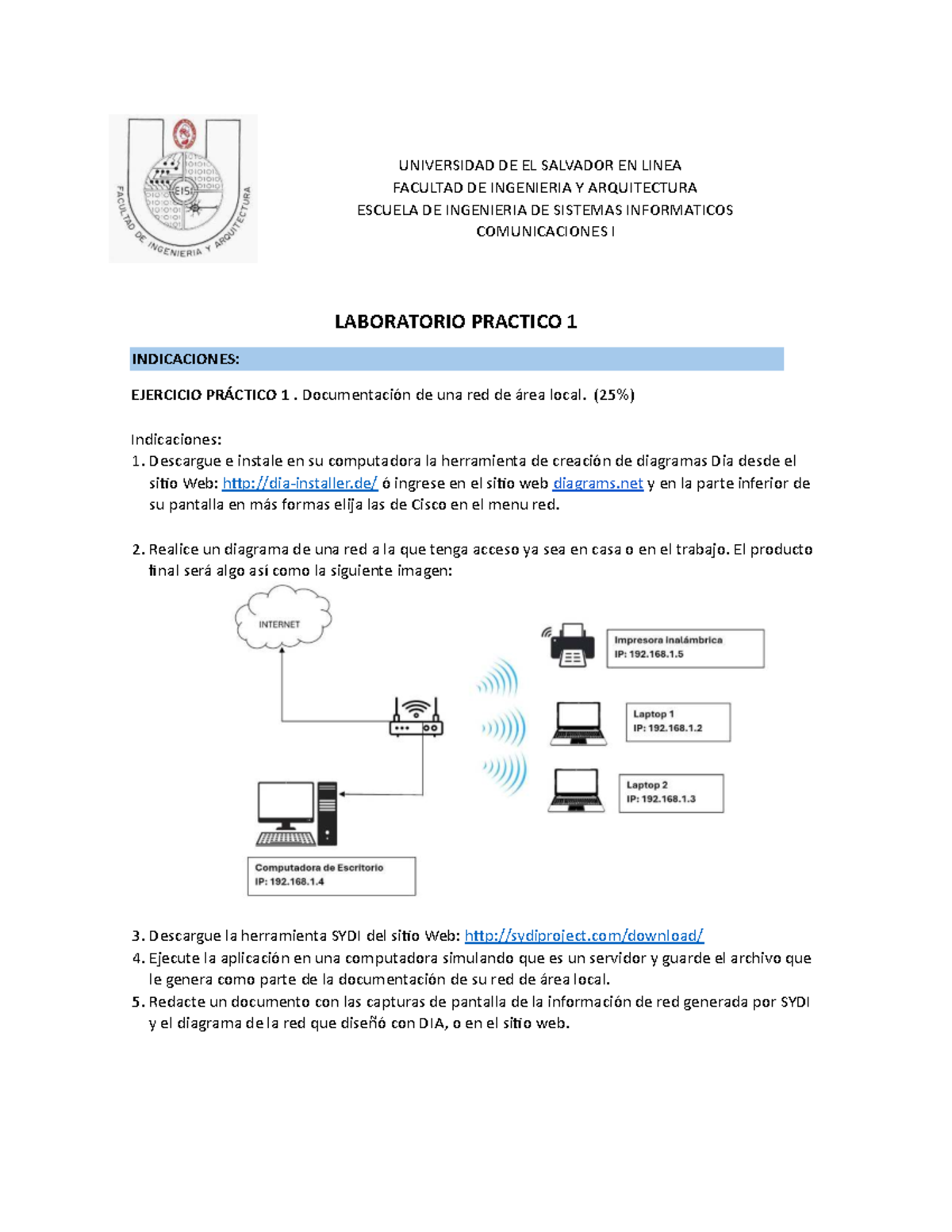 Laboratorio Práctico 1: Documentación de Red y Modelo OSI - INGENIERIA 101 - Studocu