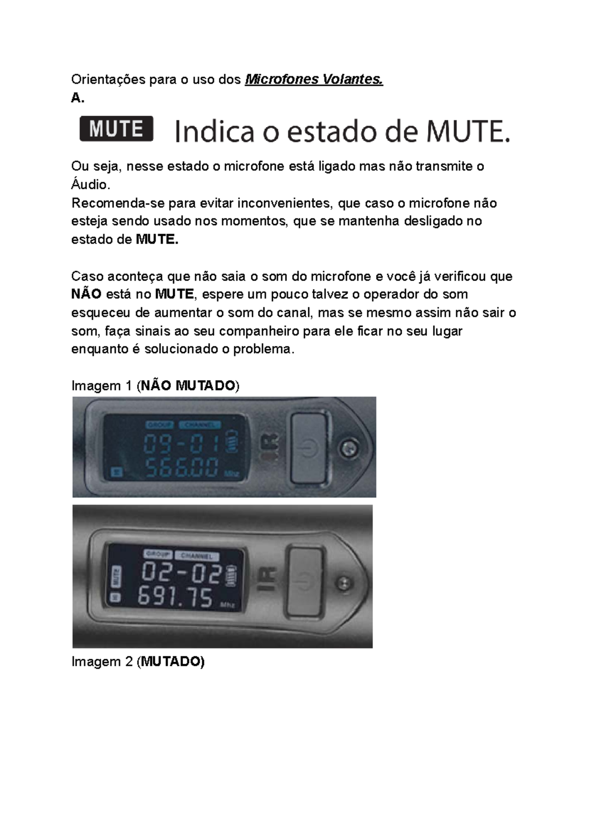 Orientações para Uso de Microfones Volantes - Dicas Práticas - Studocu