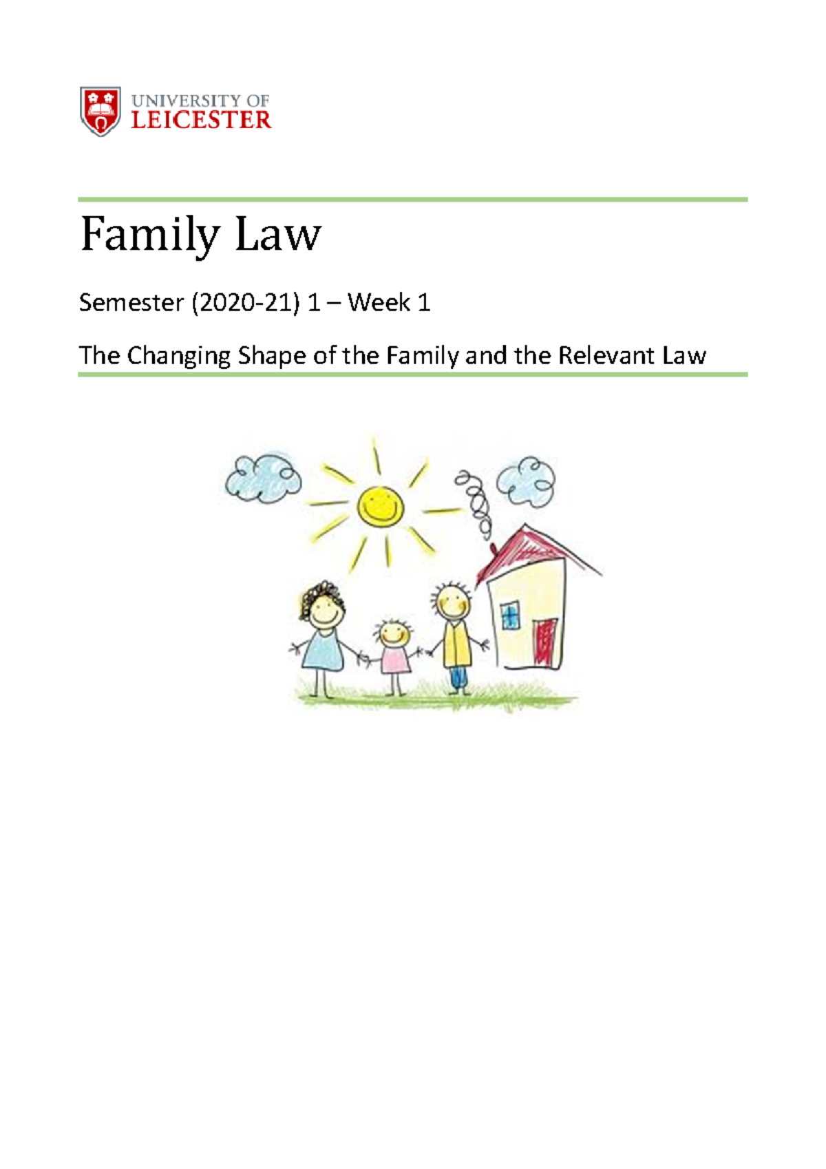 FAmily Law WEEK 1... - Family Law Semester (2020-21) 1 – Week 1 The ...