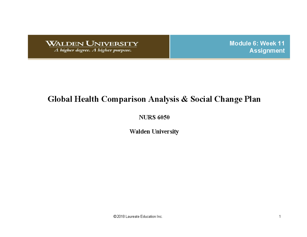 NURS 6050 Week 11 Global Health Comparison: Nursing Shortage Analysis ...