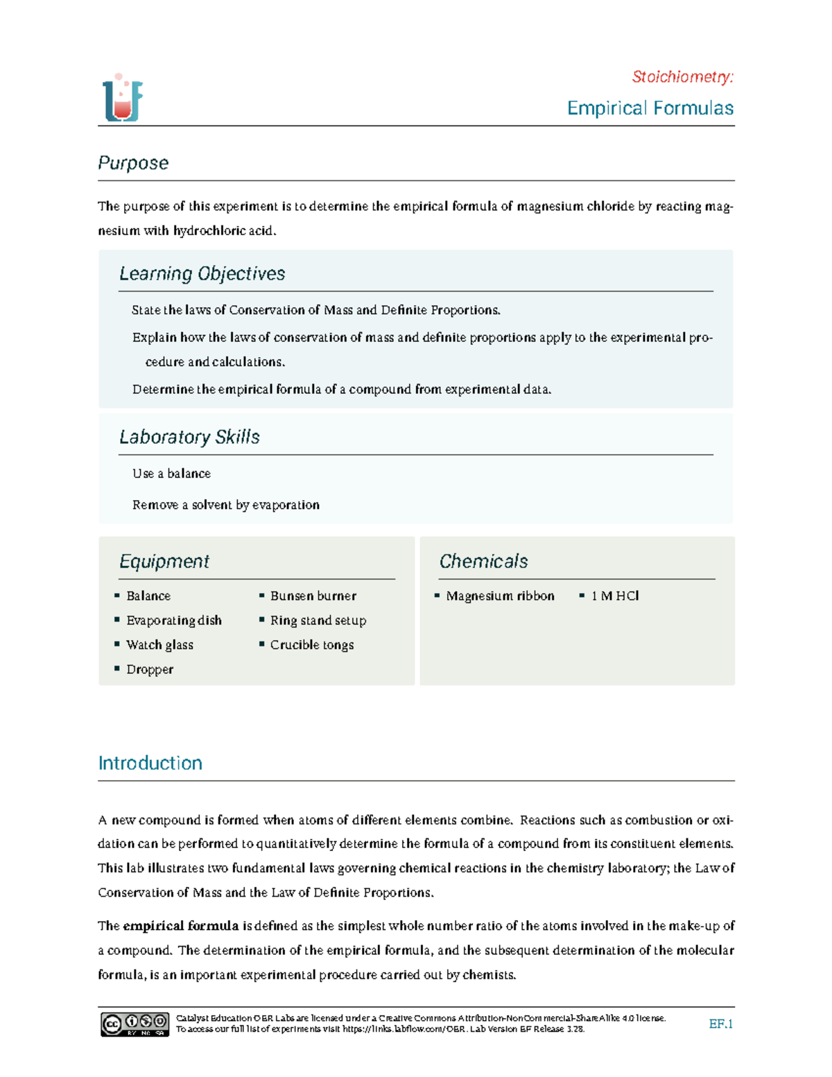 Empirical Formulas Lab: Determining MgCl2 - Gen-Empirical-EF - Studocu