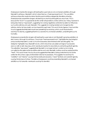 Macbeth Model Essay: The Consequences of Regicide and Moral Decline ...