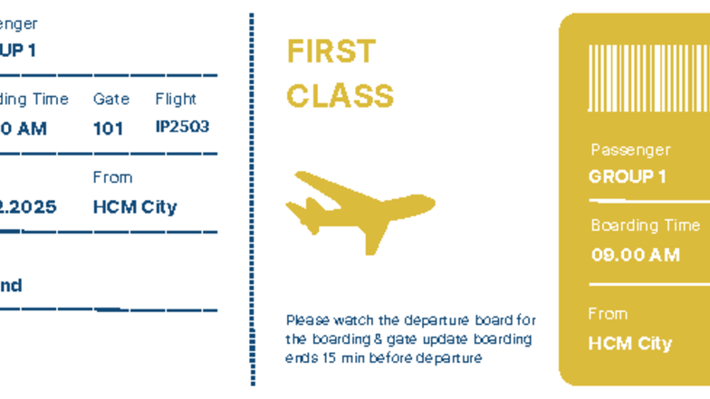 VE MAY BAY TA - Flight 101 IP2503 Boarding Info for Groups - Studocu