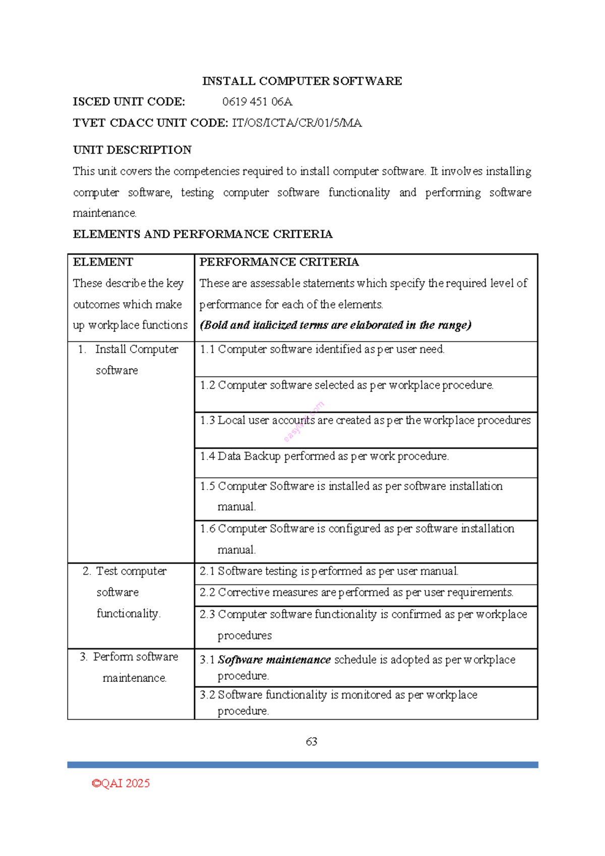 Install Computer Software - ISCED 0619 451 06A Unit Guide - Studocu