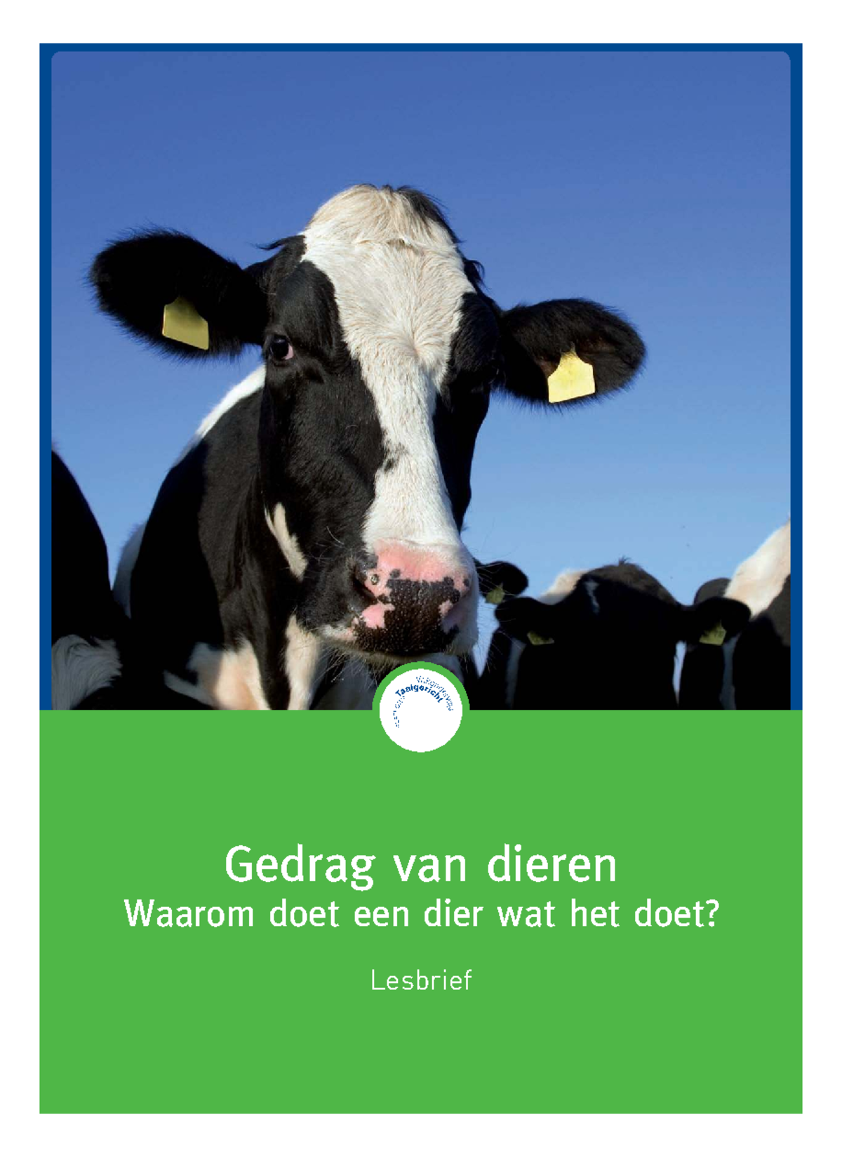 Lesbrief Dieren Gedrag en Welzijn - SLO_lesbrief_Gedrag - Studeersnel