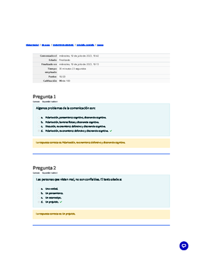 Desarrollo Personal Prueba 1 Y Examen - DESARROLLO PERSONAL PRUEBA 1 Pregunta 1 Incorrecta Se ...