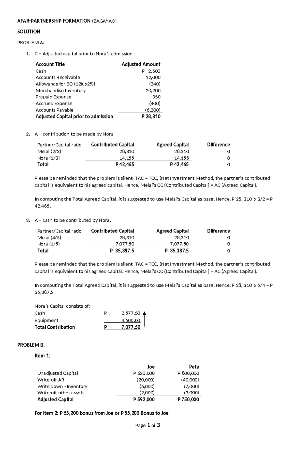 AFAR 2023: Partnership Formation Solutions - Case Study by Bagayao ...