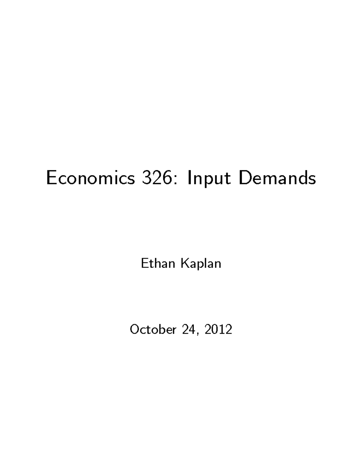 Ethan Kaplan Economics