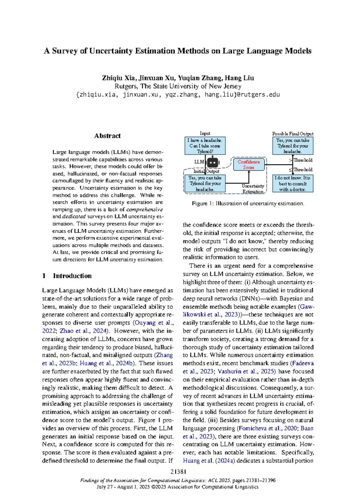 A Comprehensive Survey on Uncertainty Estimation in LLMs (CS 499) - Studocu