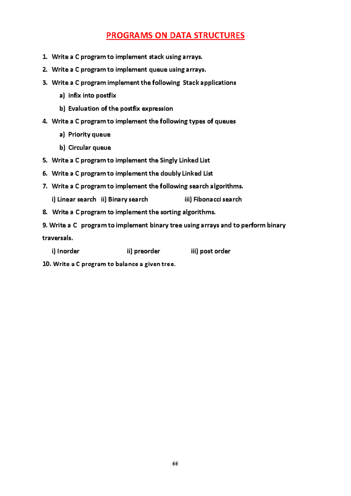 Programs on Data Structures - PROGRAMS ON DATA STRUCTURES Write a C program to implement stack ...