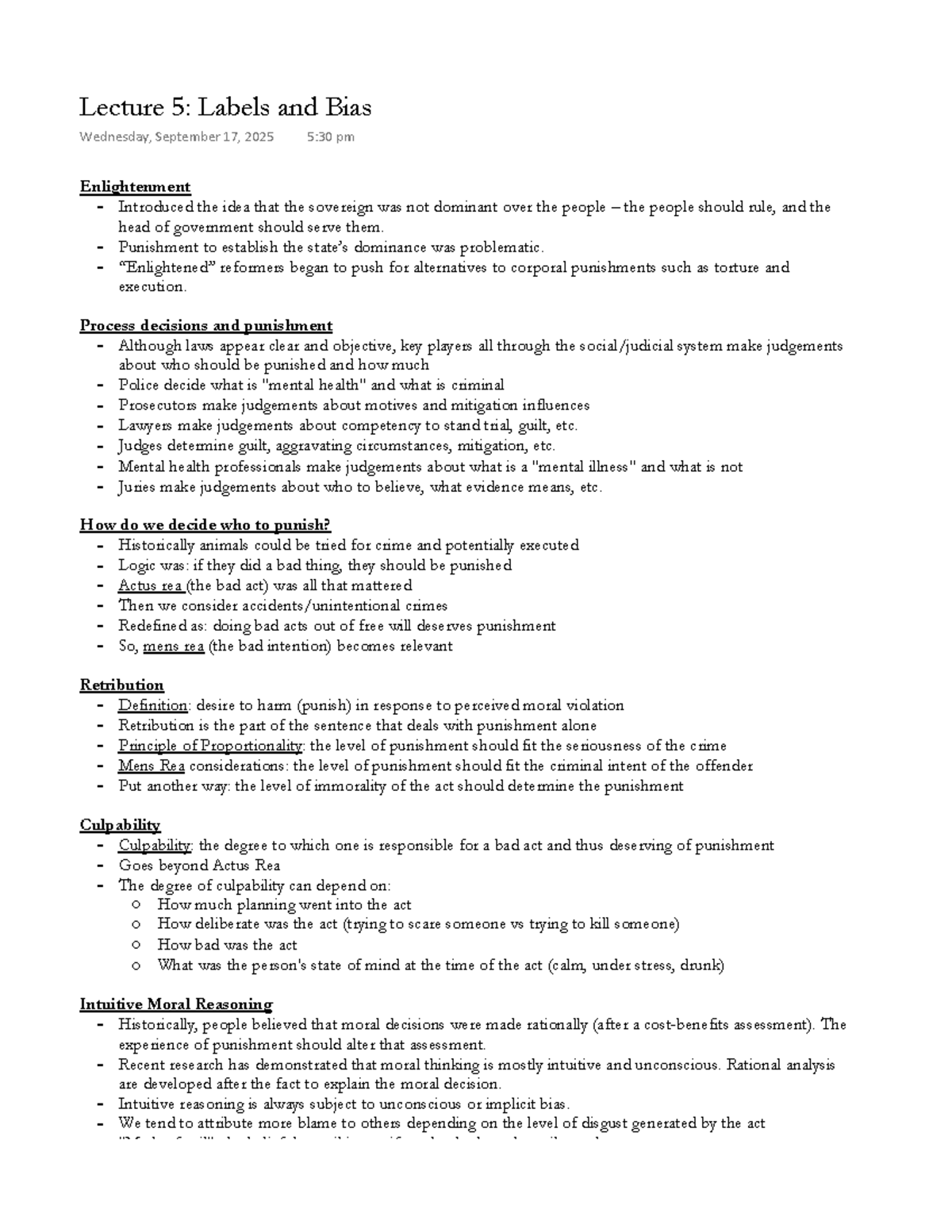 Lecture 5: Understanding Labels, Bias, and Moral Judgment in Law - Studocu
