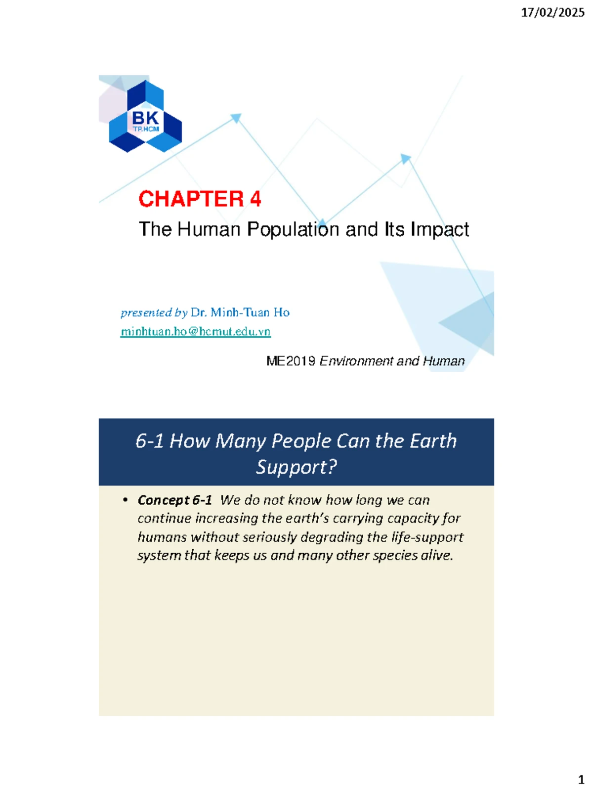 L5 Human impacts on the Environment - ####### ME2019 Environment and ...