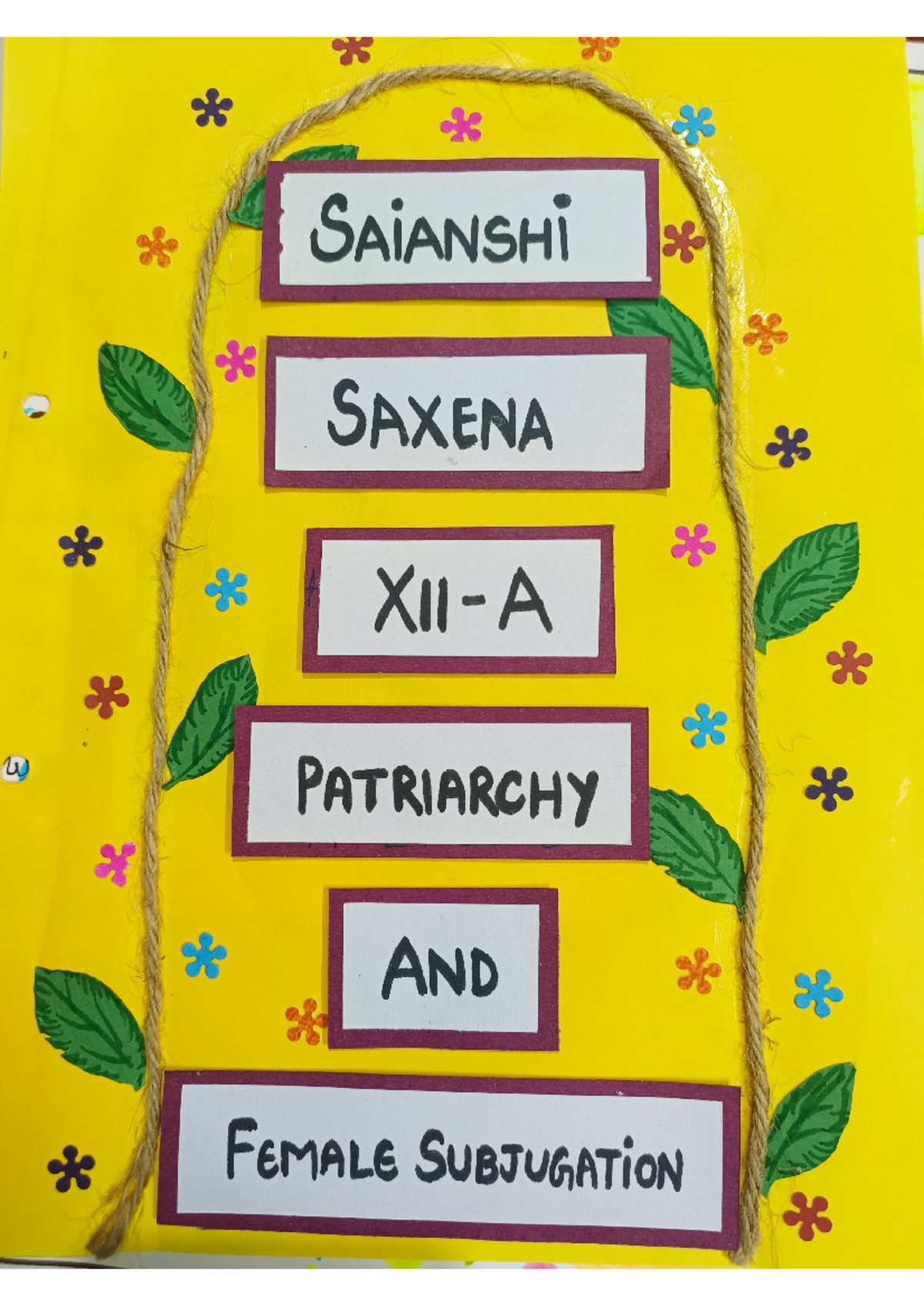 Patriarchy and Female Subjugation: Project Insights by K. Saxena - Studocu