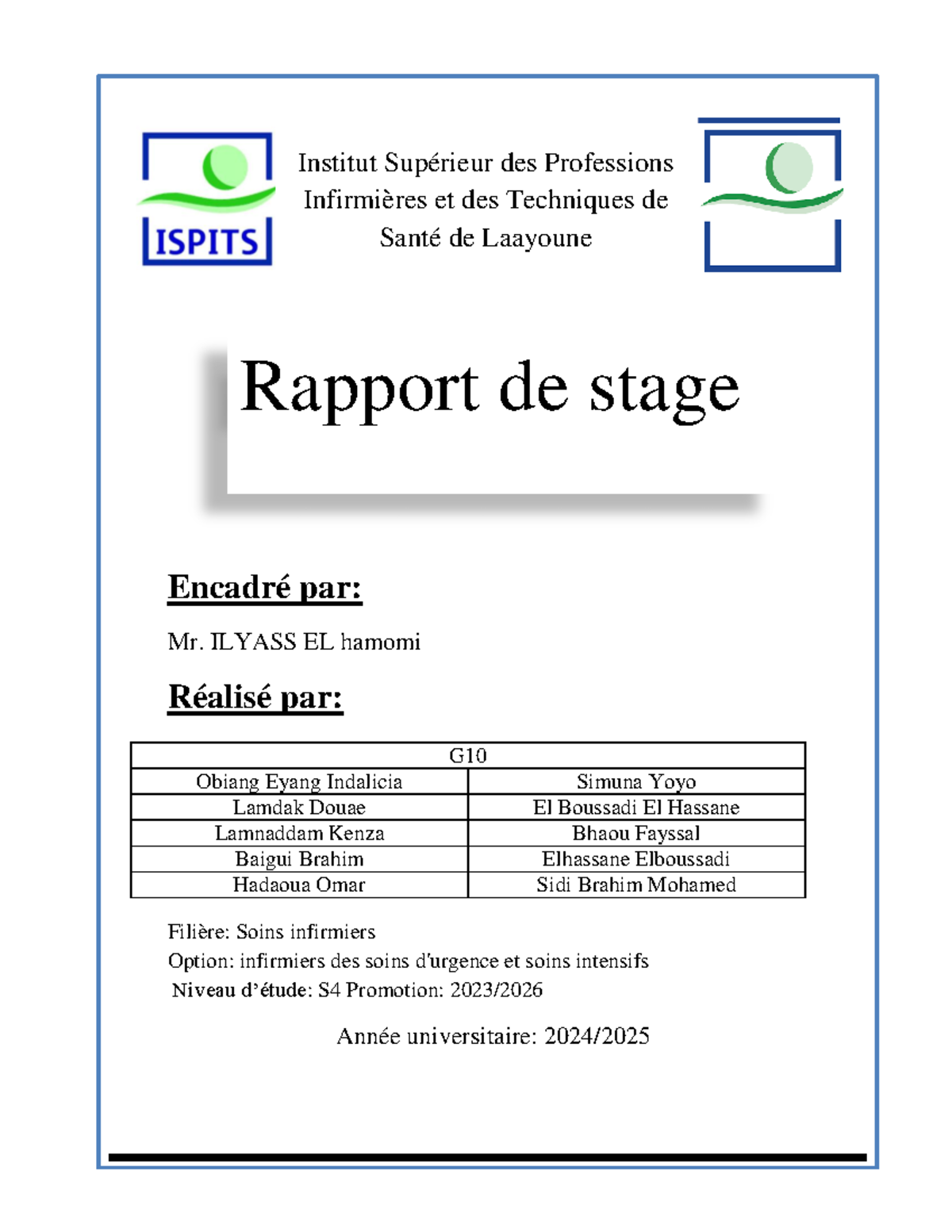 Rapport de Stage en Urgences - Soins Infirmiers S4 - Studocu