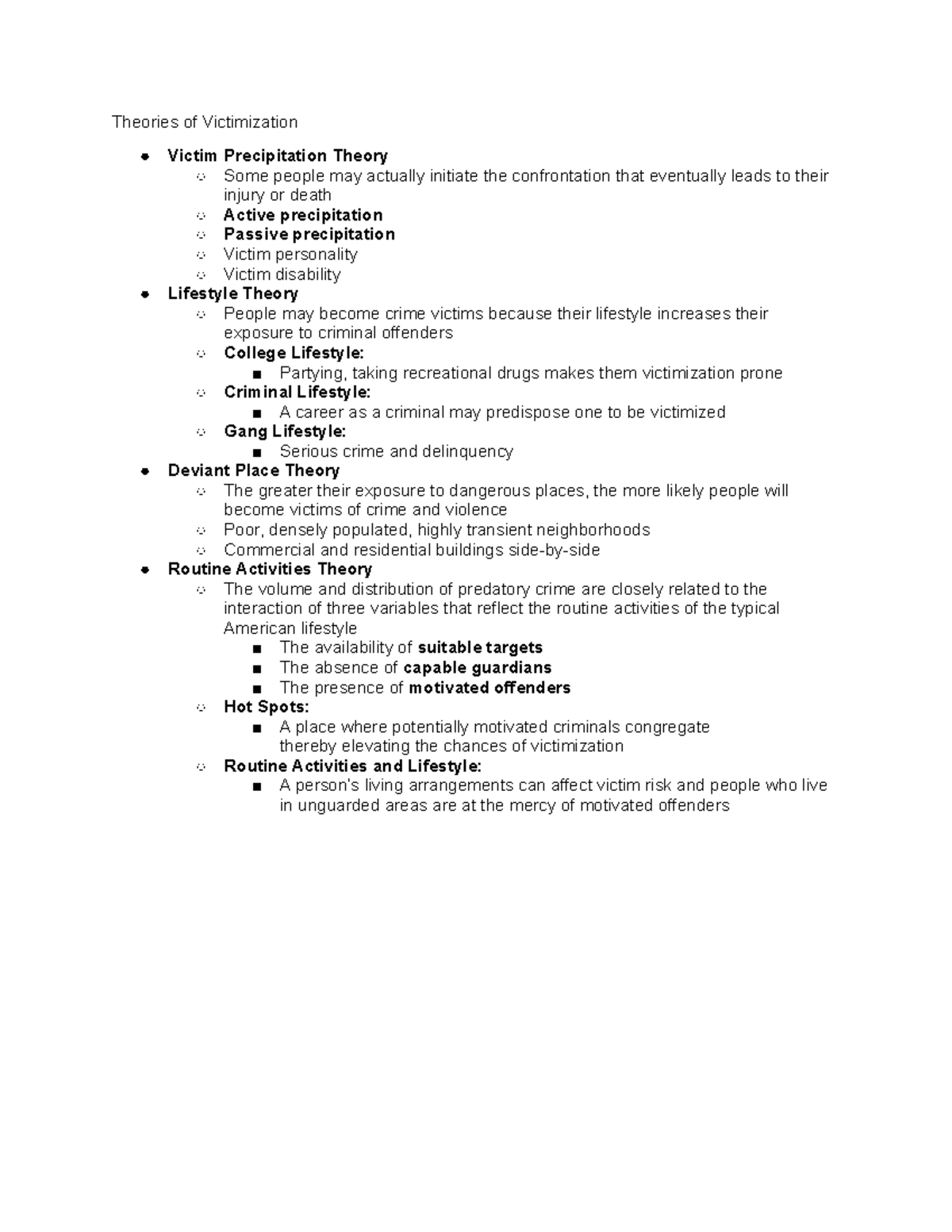 Chapter 3 Theories of Victimization - Theories of Victimization Victim ...