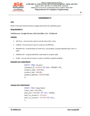 NPTEL DBMS 2024 assignment solutions - Database Management System: Assignment 1 Total Marks : 20 ...