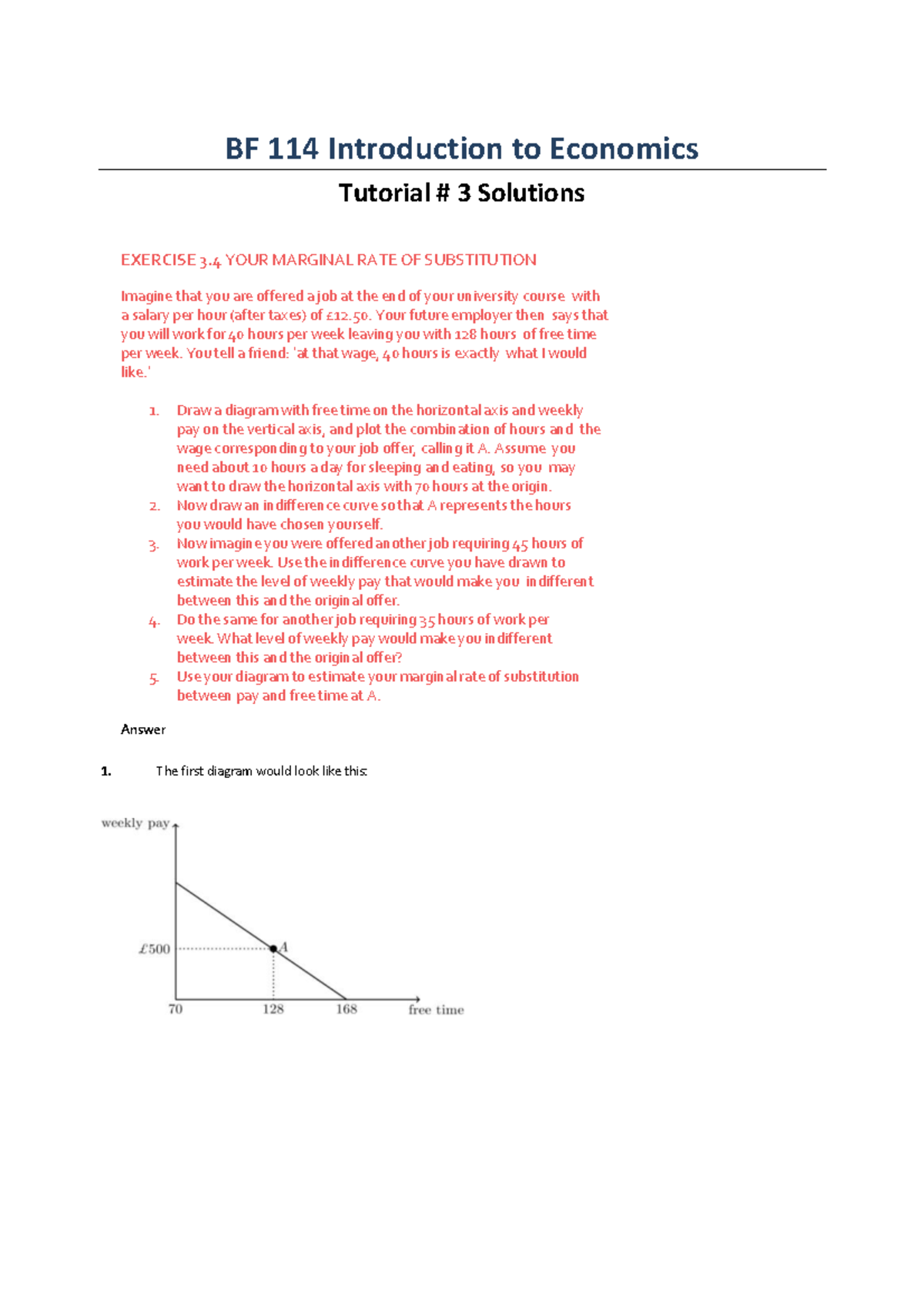 Tutorial 3 Solutions - BF 11 4 Introduction to Economics Tutorial # 3 ...