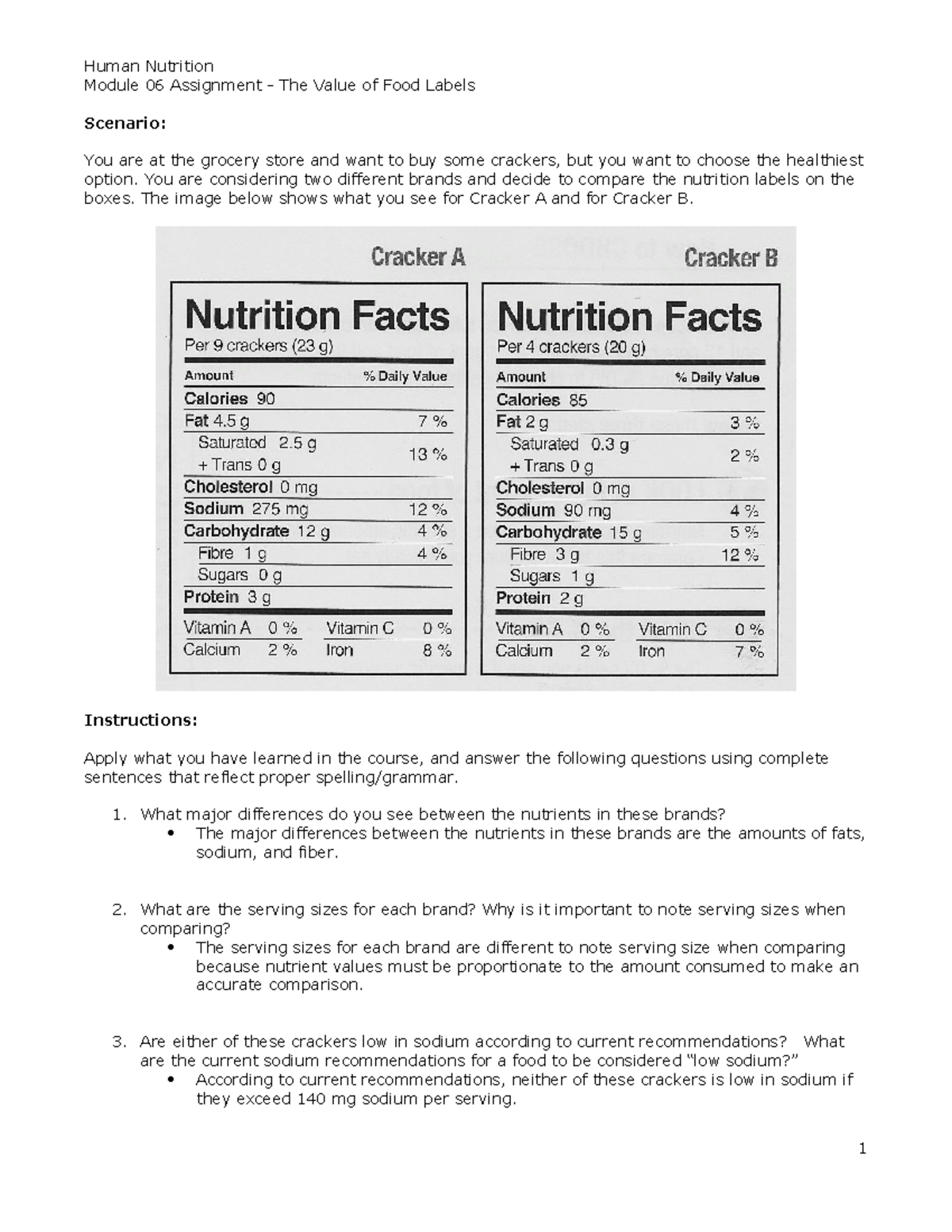 The Value of Food Labels 08062024 - Human Nutrition Module 06 ...