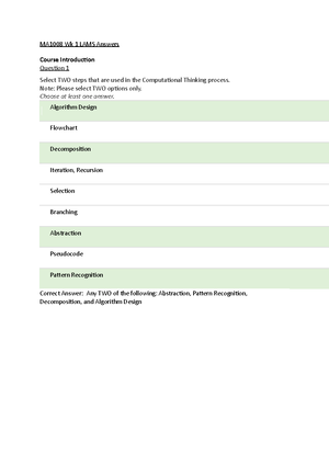 MA1008 - LAMS Answers - MS1008: Introduction to Computational Thinking ...