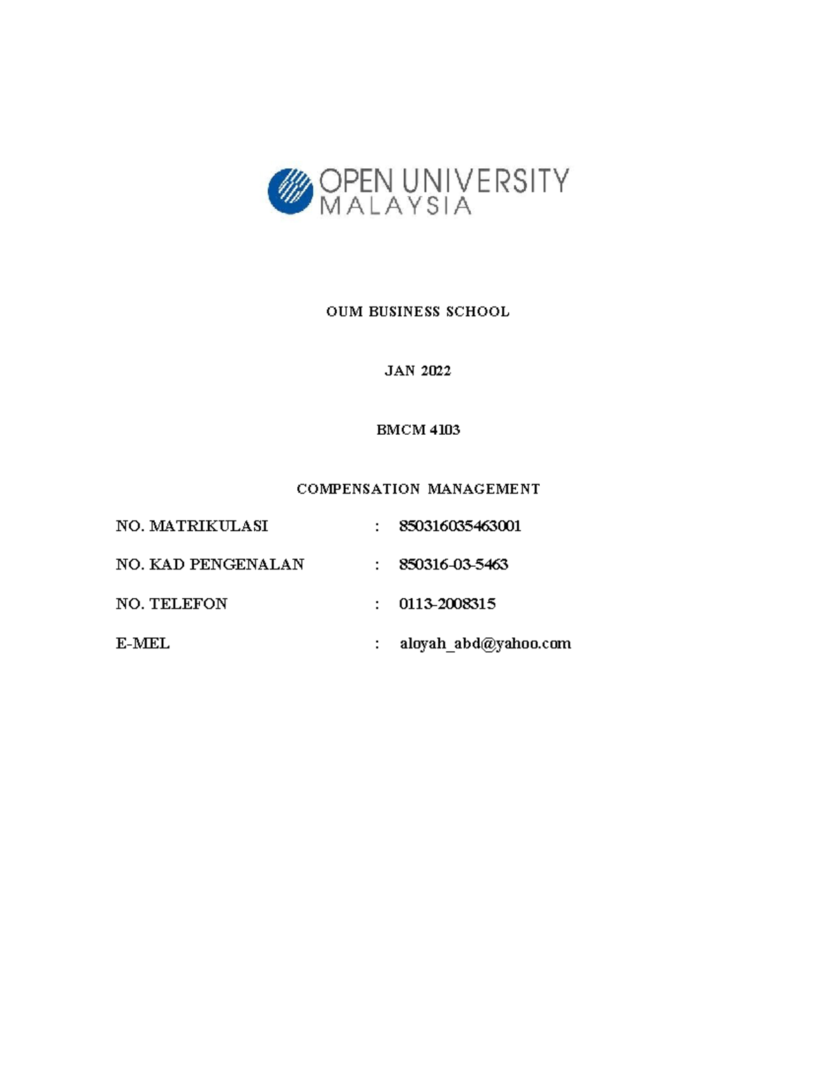 BMCM 4103 Final Exam: Comprehensive Study on Compensation Management ...