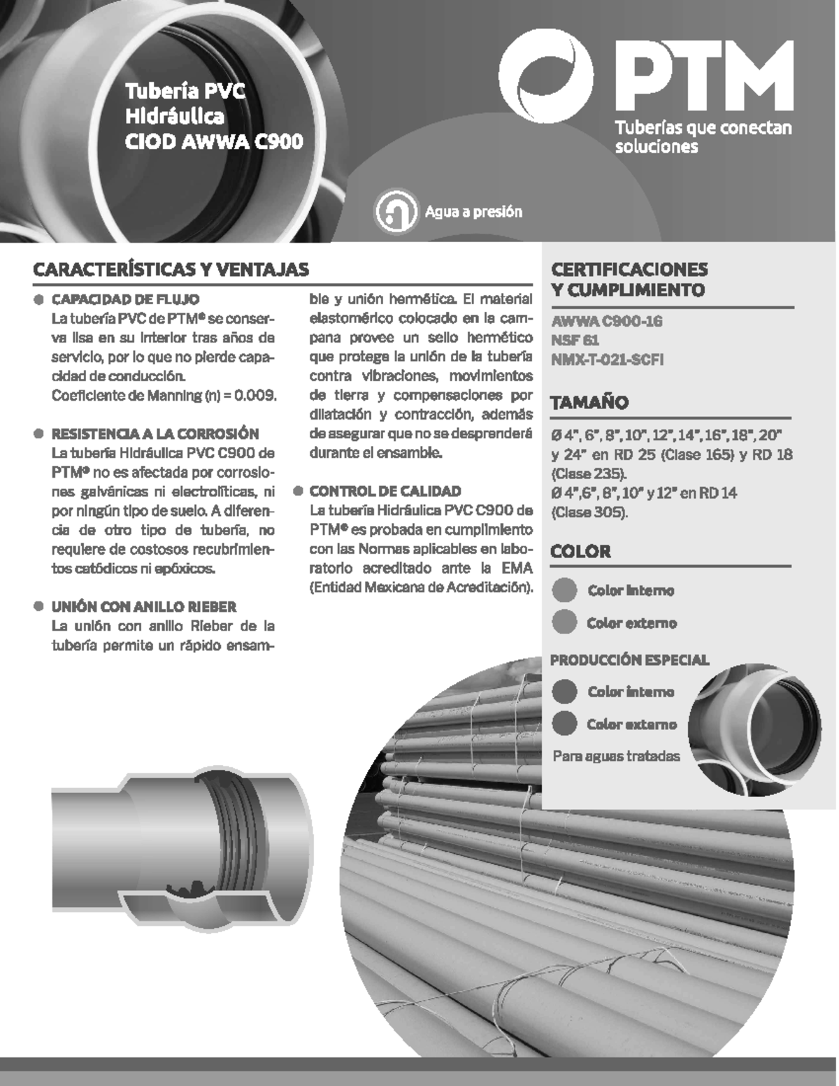 Ficha Técnica Tubería Hidráulica PVC AWWA C900 - Studocu