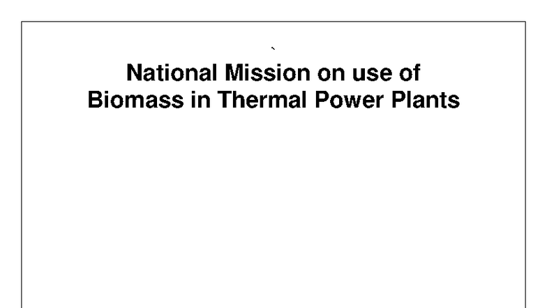 SOP for Biomass Pellet Co-firing in PF Boilers - National Mission on ...