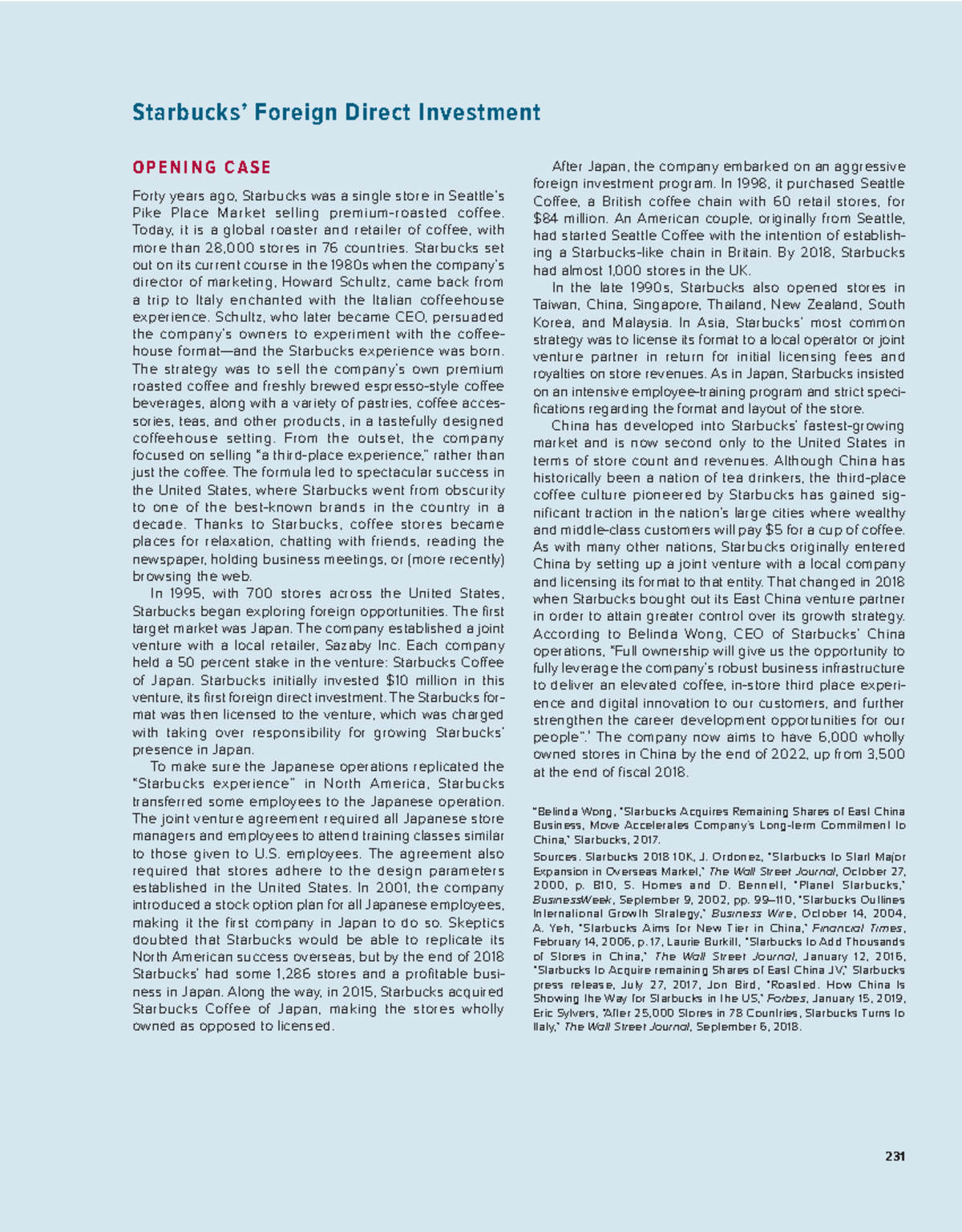 Foreign Direct Investment: Starbucks' Global Expansion Case Study - Studocu