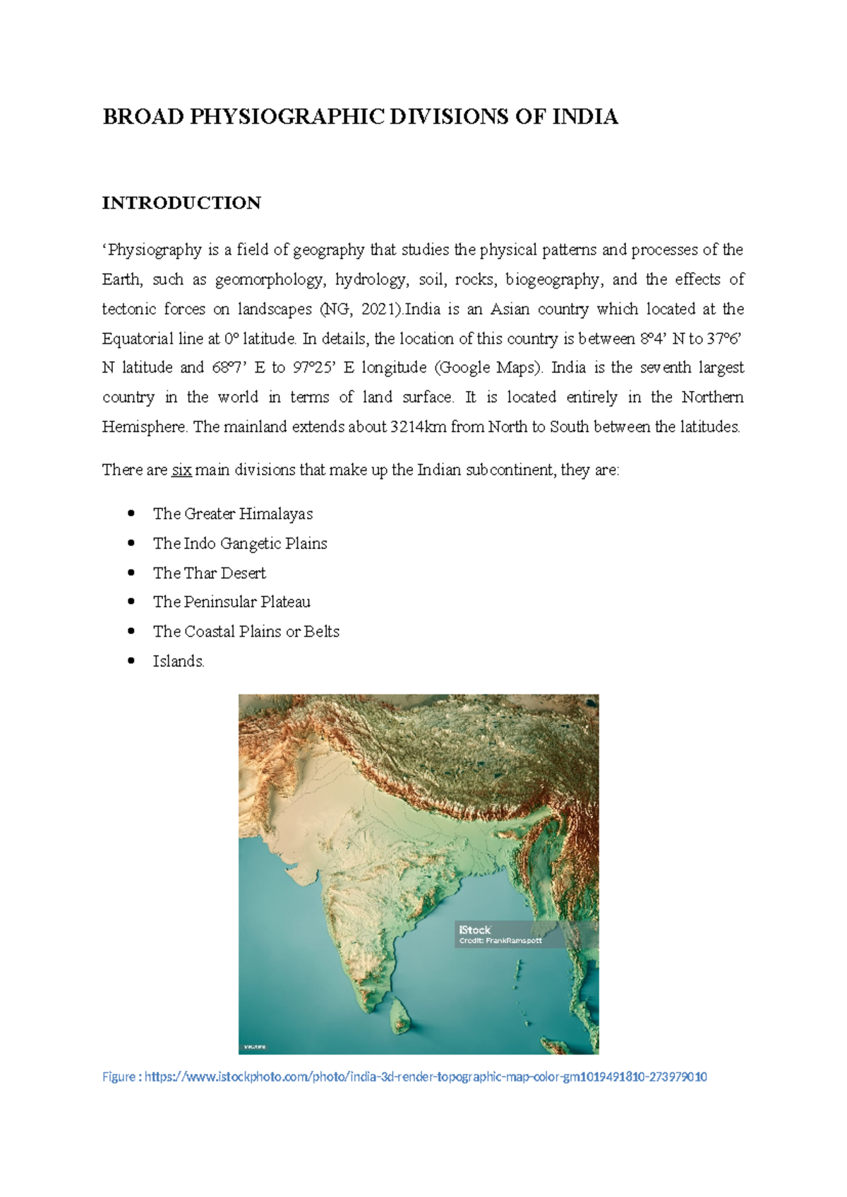 Broad Physiographic Divisions of India: A Comprehensive Overview - Studocu