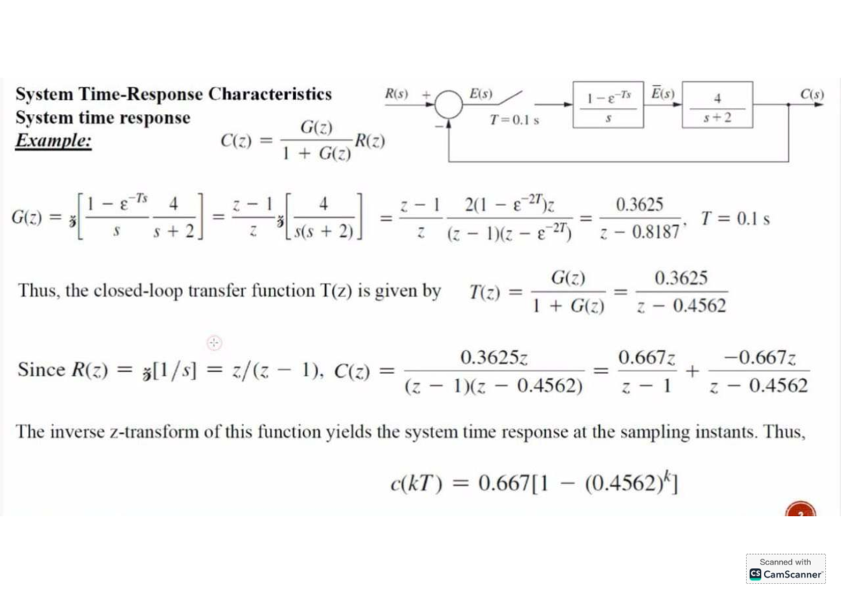Digital Control System Characteristics and Time Response Analysis (Lec ...