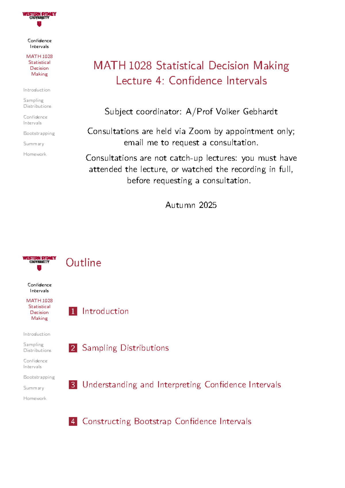 SDM Lect04 student - lecture - Confidence Intervals MATH 1028 ...