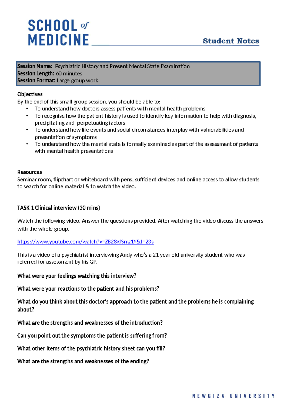 [3435103] LGW Psychiatric History & Mental State Exam Notes - Studocu